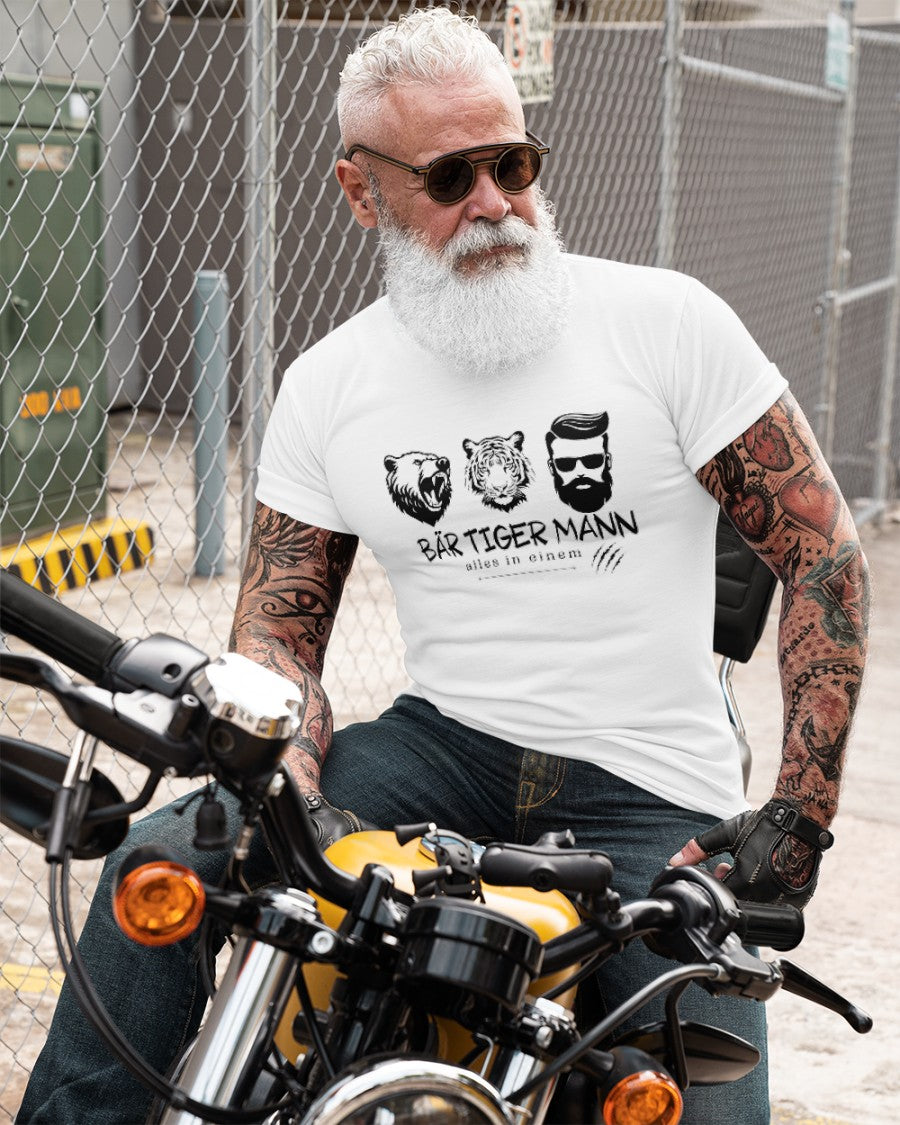 Bär Tiger Mann Bart Geschenke für Bartträger, ausgefallenes Shirt für ...