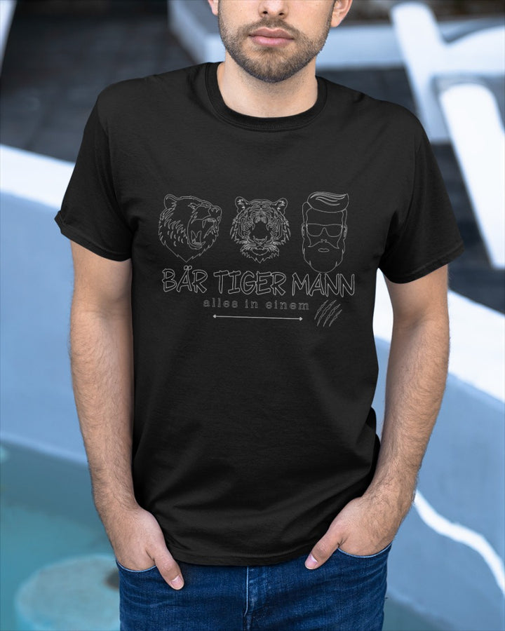 Bär Tiger Mann Bart Geschenke für Bartträger, ausgefallenes Shirt für ...